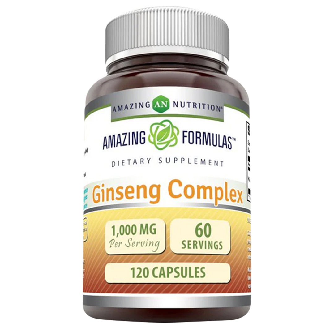 AMAZING NUTRITION GINSENG COMPLEX 1000MG 120 CAPSULES - Hi Vitamins