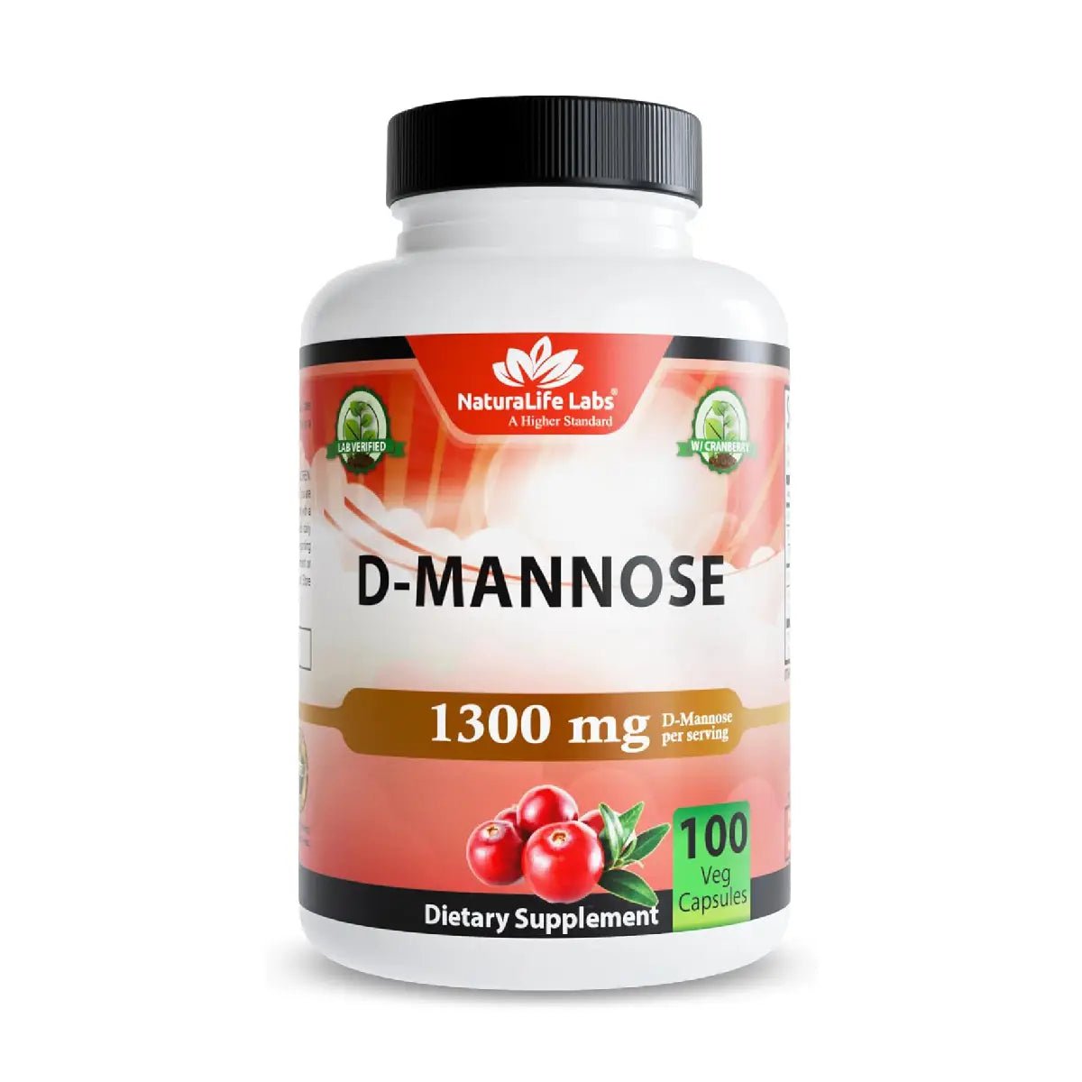 NaturaLife Labs D-Mannose 1,300 Mg 100 Cápsulas - Hi Vitamins